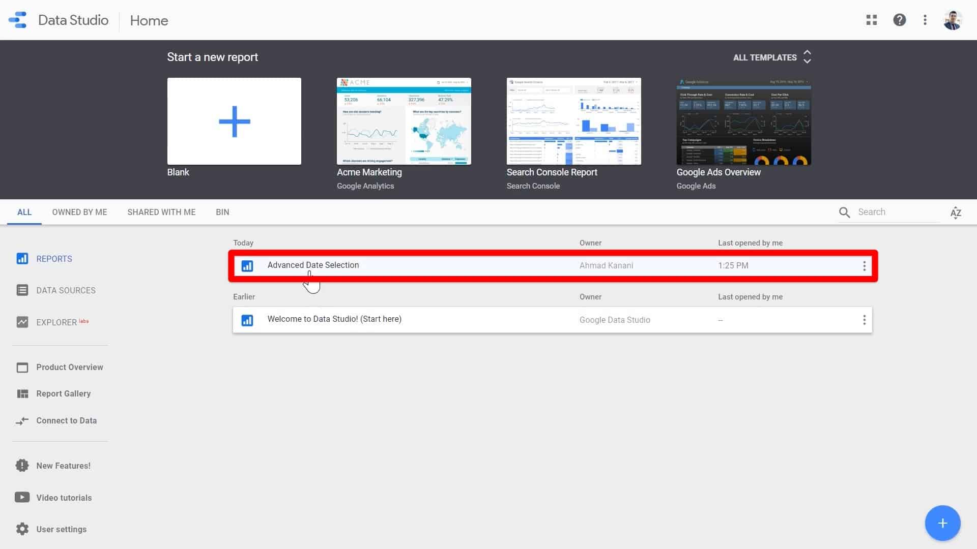 Using the Advanced Date Filters in Google Data Studio