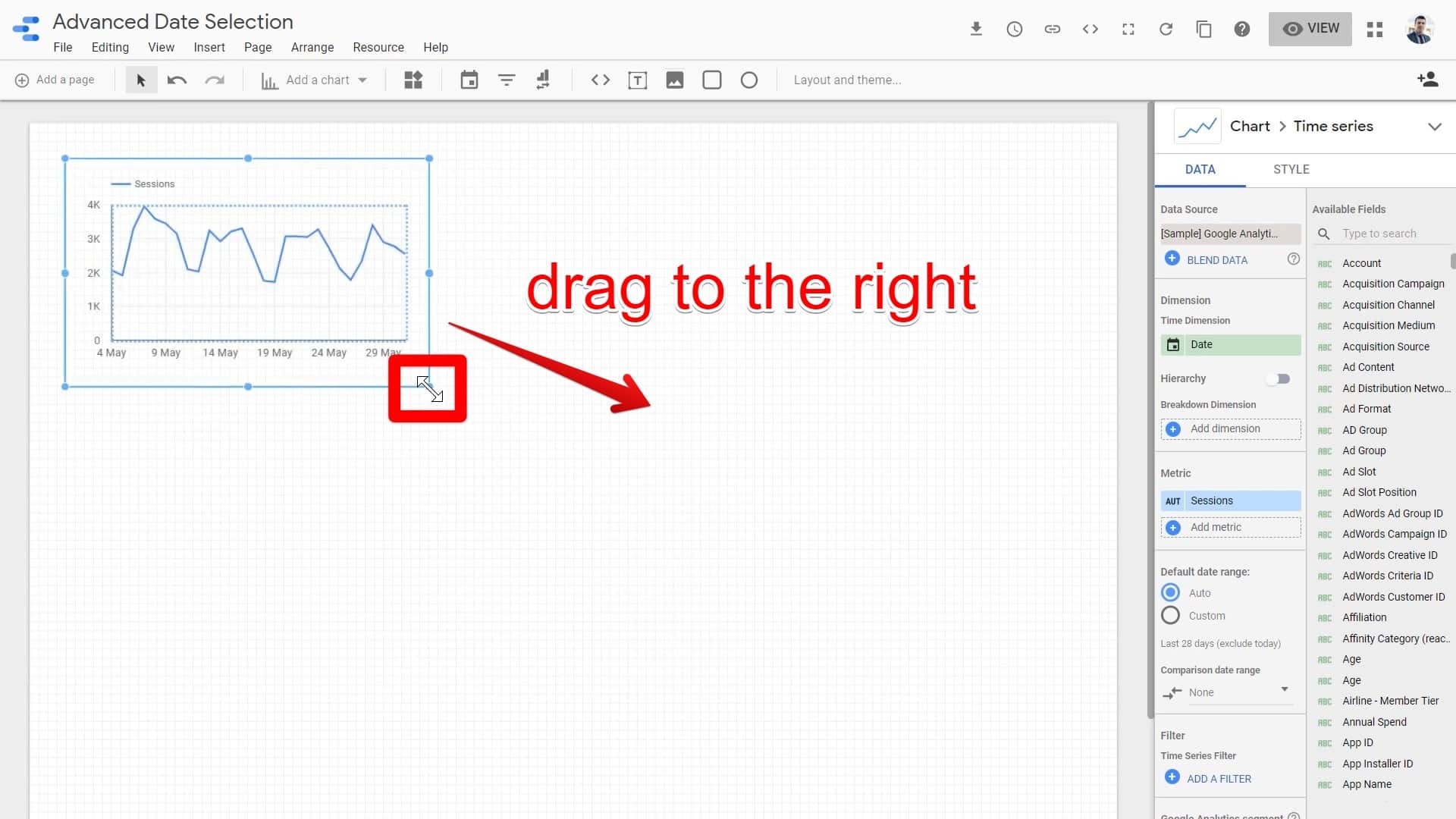 Using the Advanced Date Filters in Google Data Studio