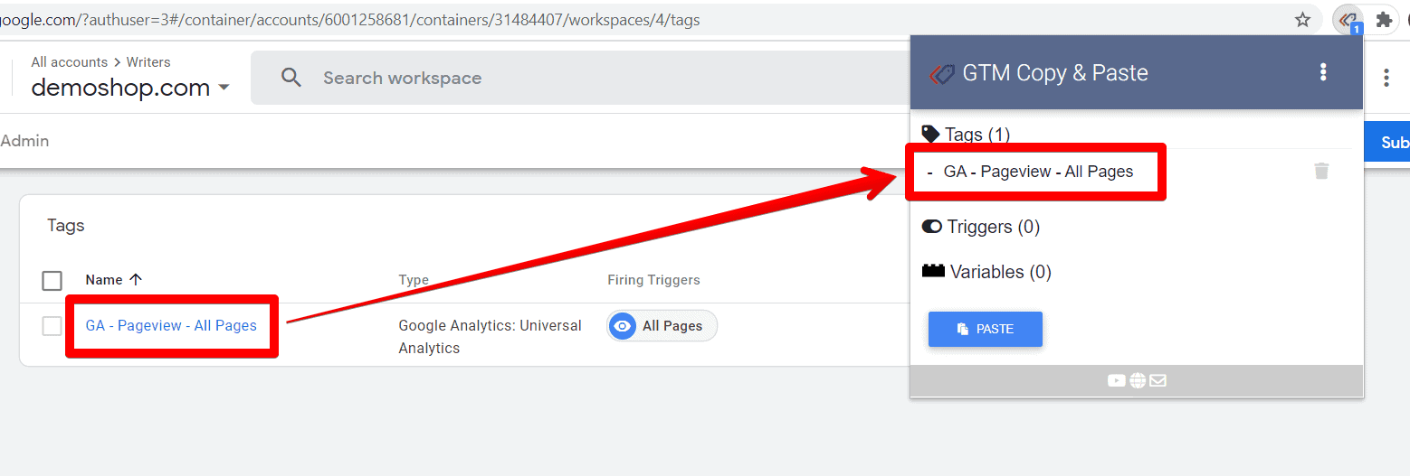 GTM Copy/Paste Chrome Extension by MeasureSchool