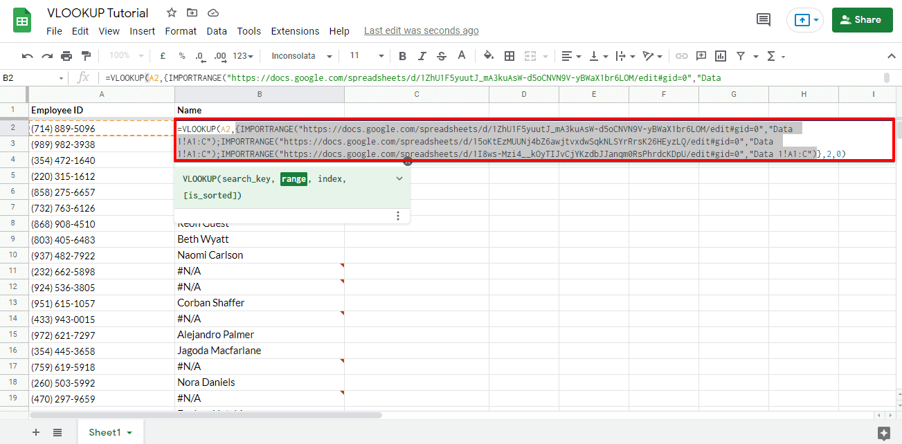 How To Use VLOOKUP In Google Sheets From Another Tab And Spreadsheet