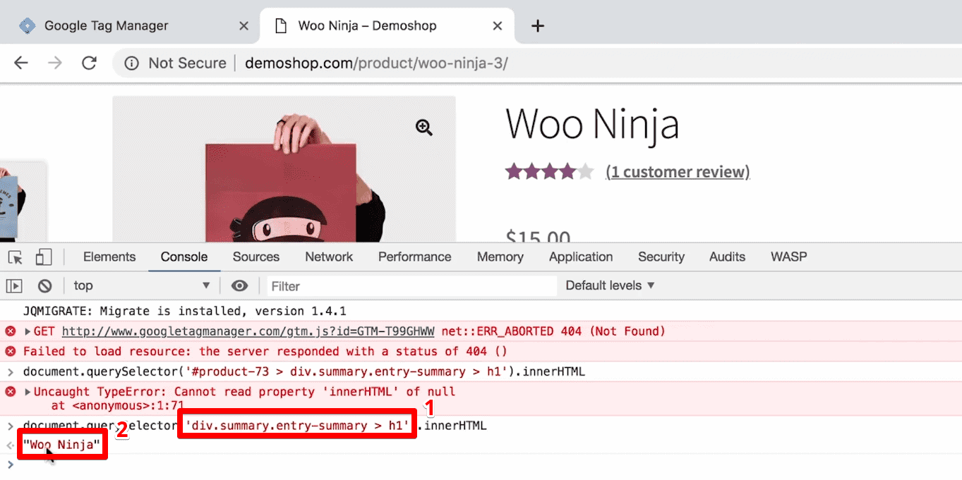 Scraping Data with Chrome Developer Tools and GTM