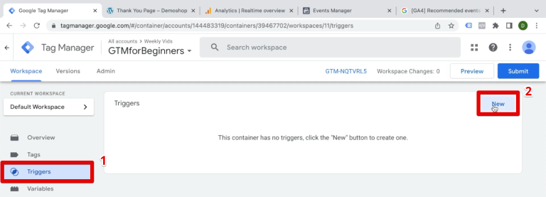 Google Tag Manager Button Click Tracking in Google Analytics